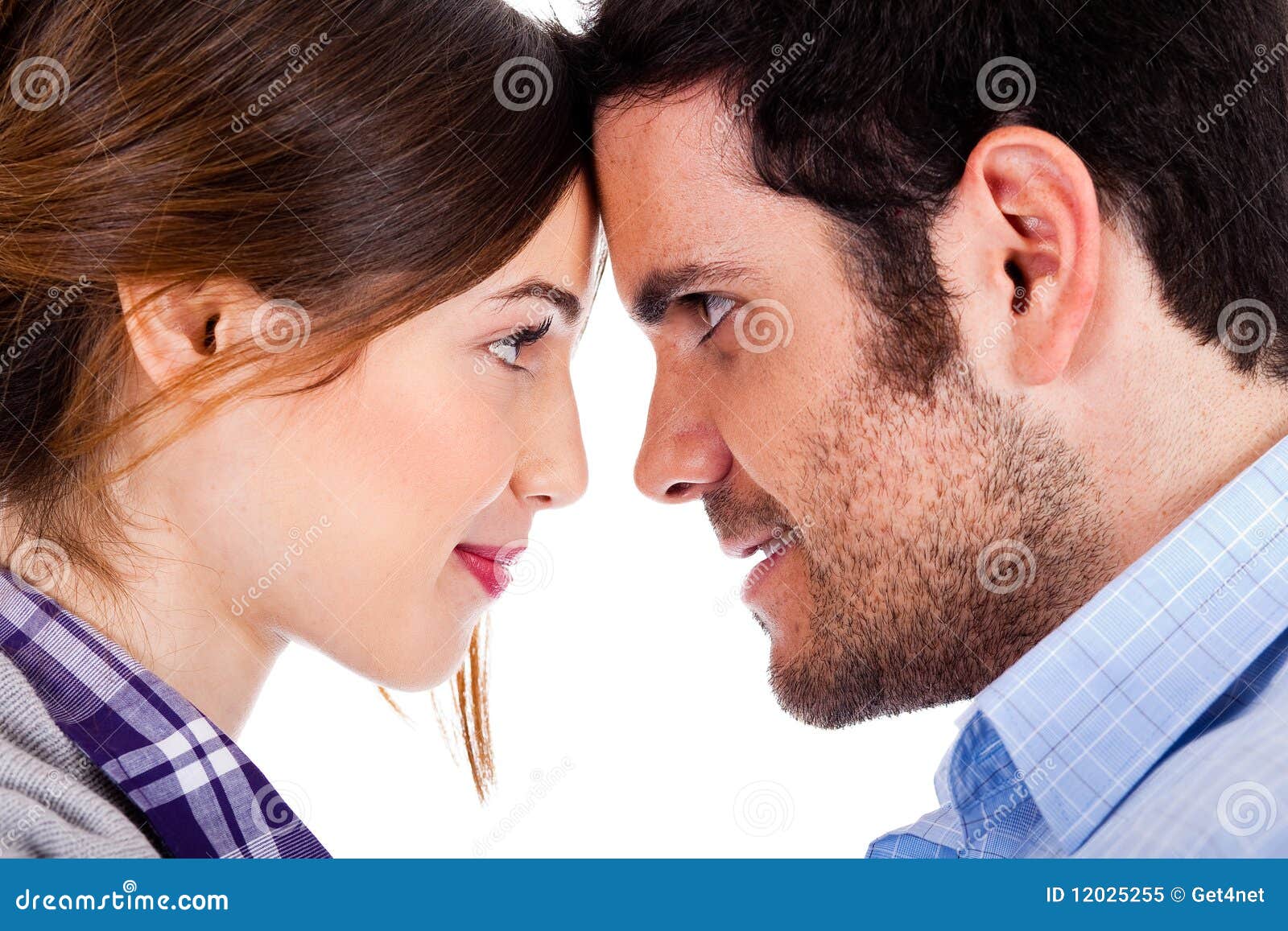 Beautiful Couple Smiling and Facing Each Other Stock Image - Image of ...