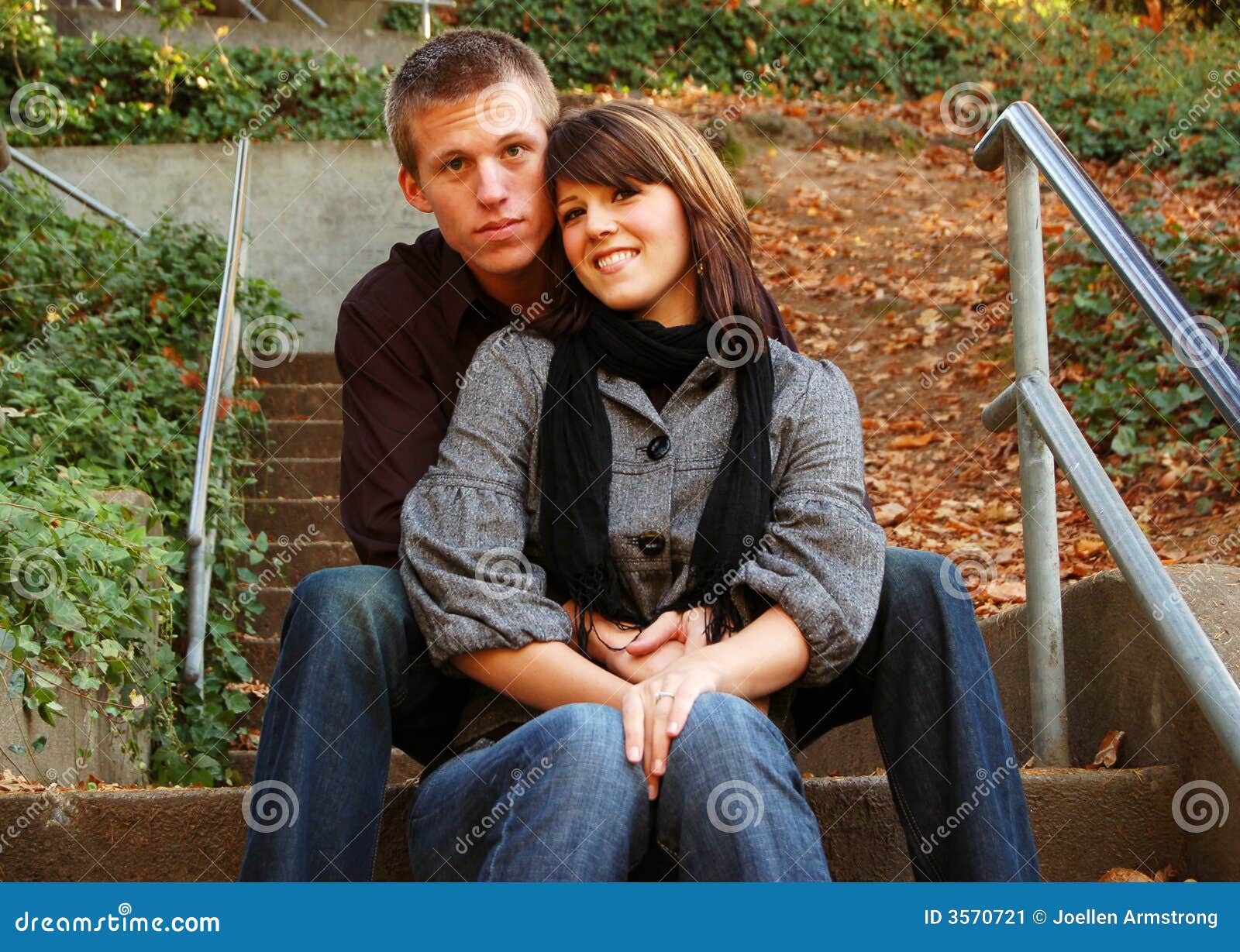 Beautiful Couple on Stairs stock image. Image of green - 3570721