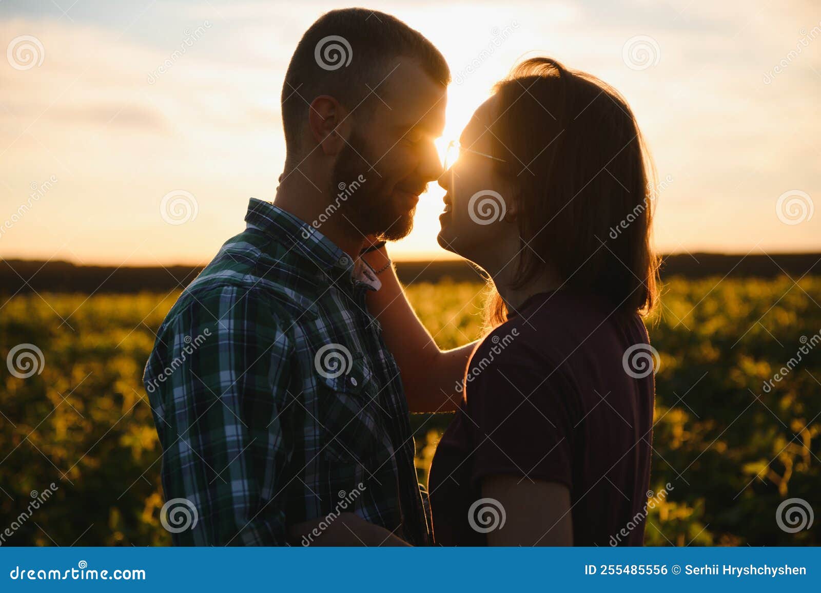 Beautiful Couple Together Watching a Beautiful Sunset Stock Photo ...