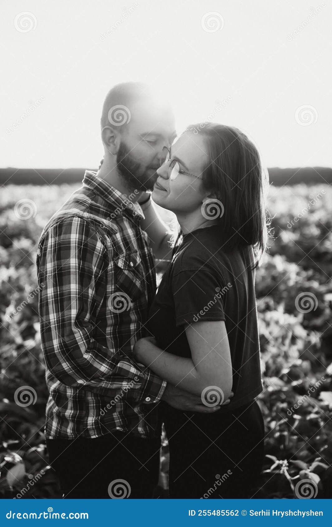 Beautiful Couple Together Watching a Beautiful Sunset Stock Photo ...
