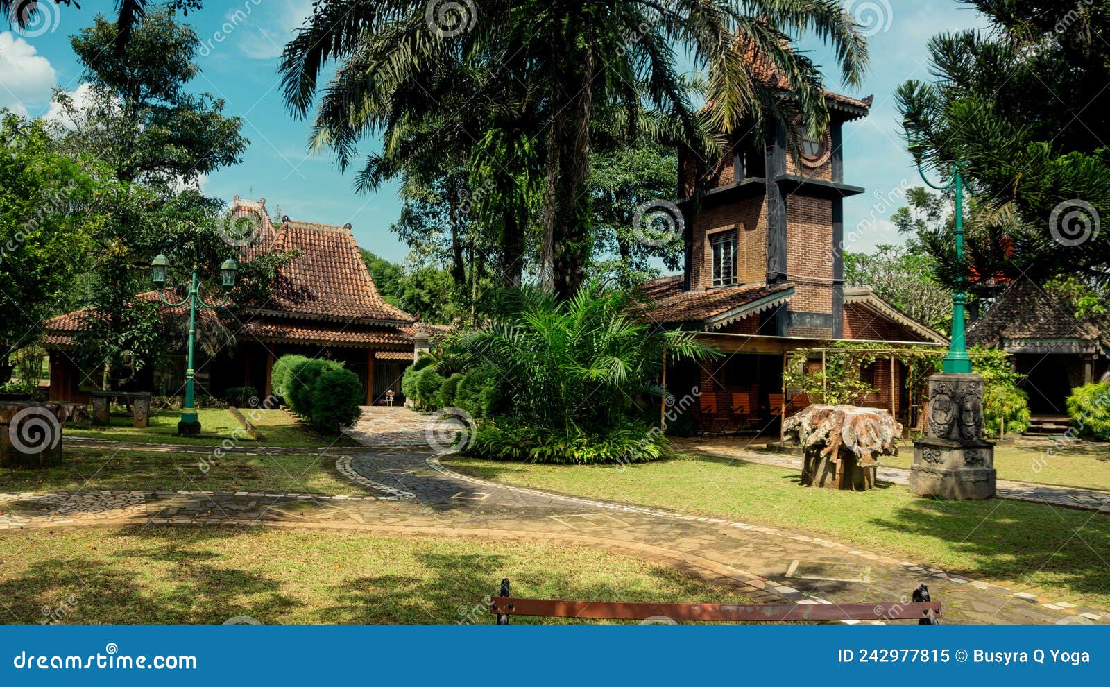 A View of the Courtyard of a Hotel in Ungaran Stock Image - Image of ...