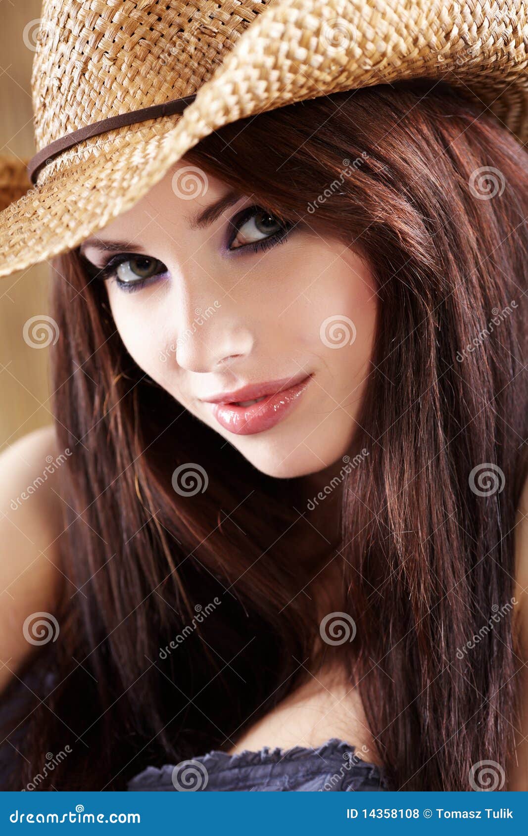 Beautiful Cowgirl stock photo. Image of complexion, close - 14358108