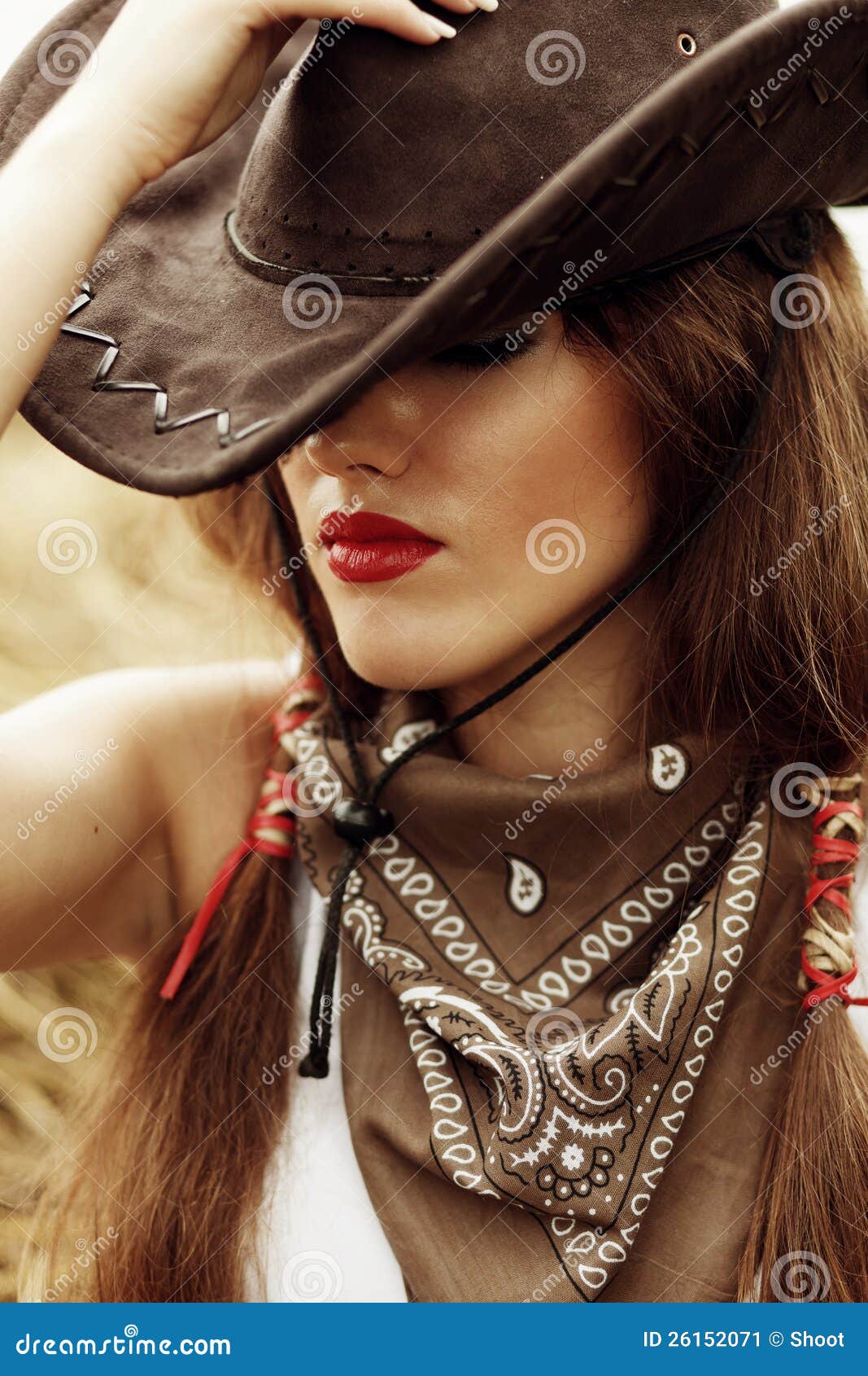 Beautiful cowgirl stock image. Image of straw, model - 26152071