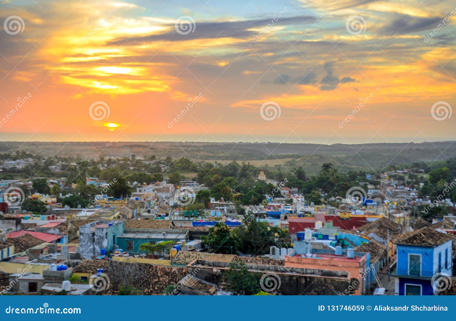 Beautiful Cozy City at Sunset Stock Image - Image of saint, cienfuegos ...