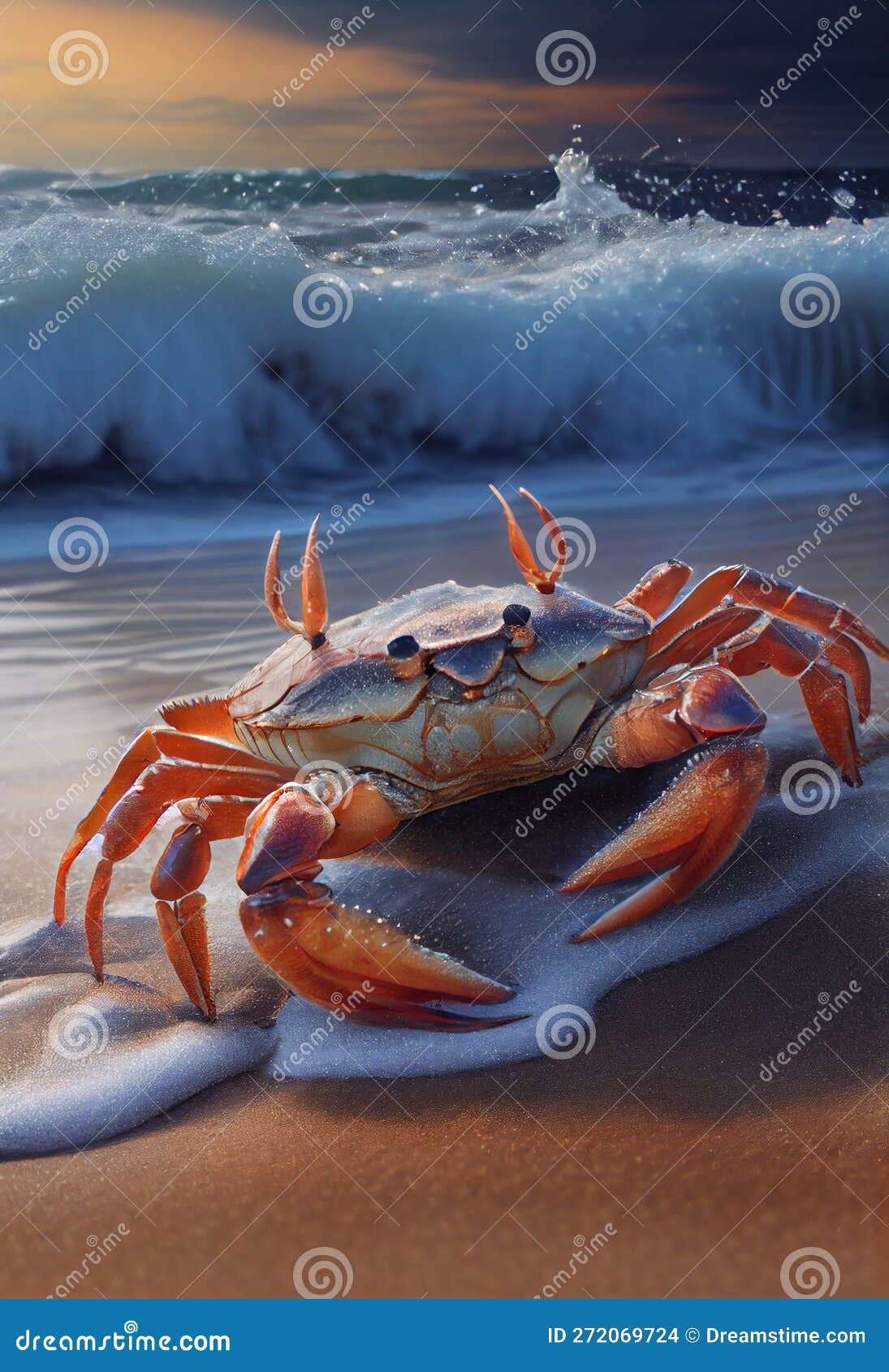 Beautiful Crab on the Ocean. AI Generated Stock Illustration ...