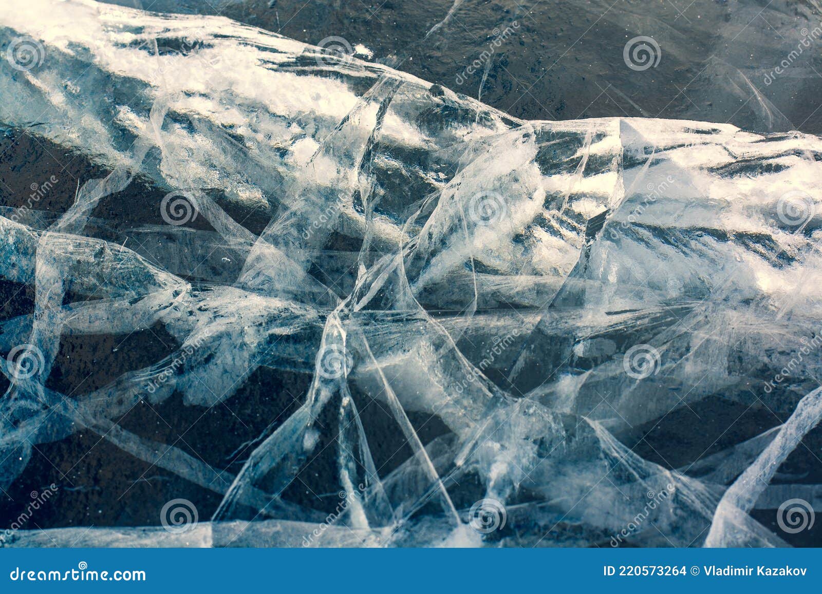 Beautiful Cracks in Thick Ice. Stock Photo - Image of natural, nature ...