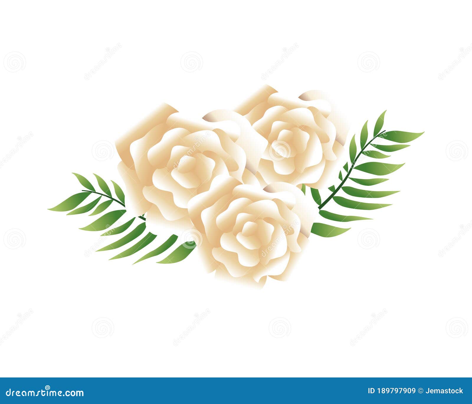 Beautiful Cream Flowers and Leafs Frame Stock Vector - Illustration of ...