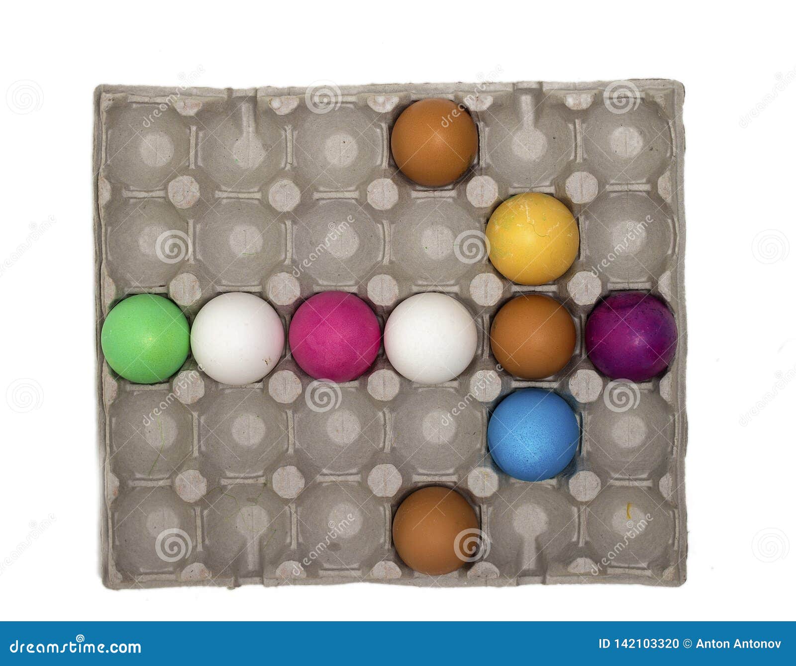 Beautiful Creative Arrow Made of Colored Eggs in a Tray. Pointer or ...