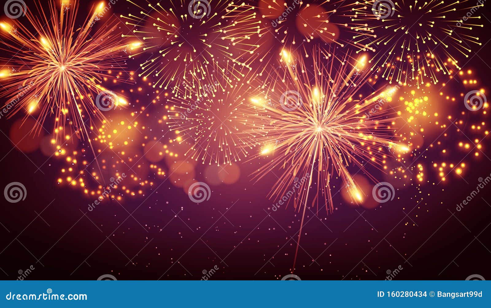 Beautiful Creative Fireworks Scene Background Stock Photo - Image of ...