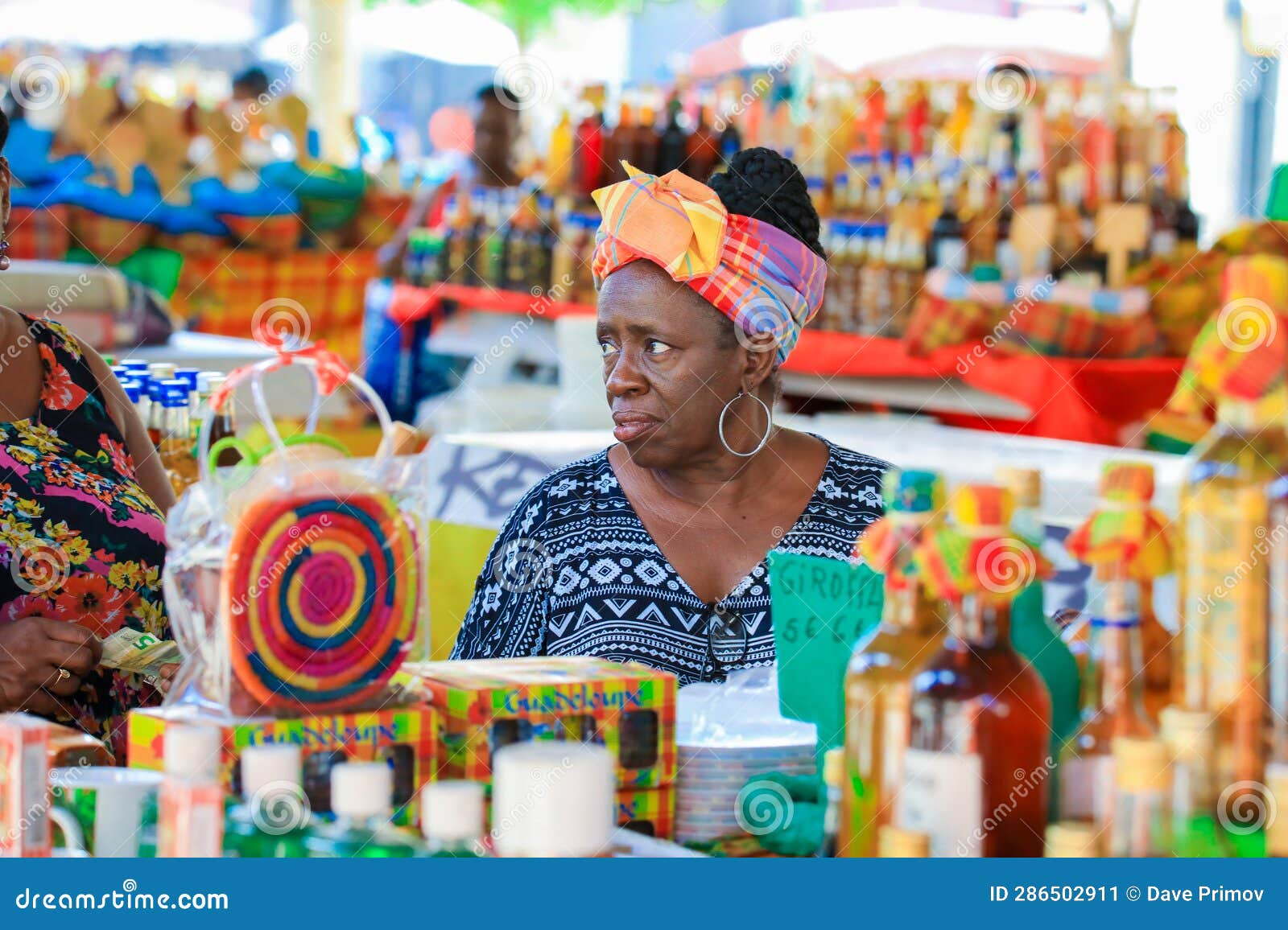 Beautiful Creole Women In The Traditional Dress On The Guadeloupe Street Editorial Photo Image