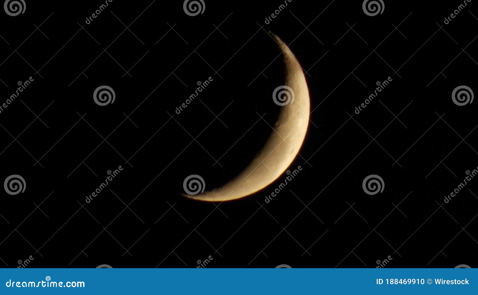 Beautiful Crescent Moon Glowing in the Dark Stock Photo - Image of glow ...