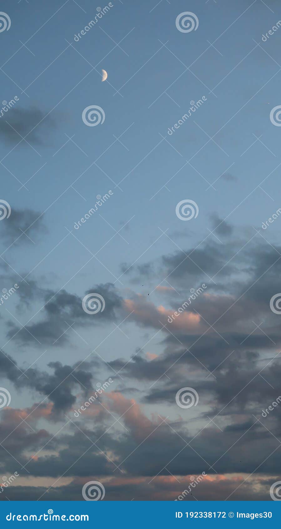 Beautiful Crescent Moon Sunset with Clouds Stock Photo - Image of ...