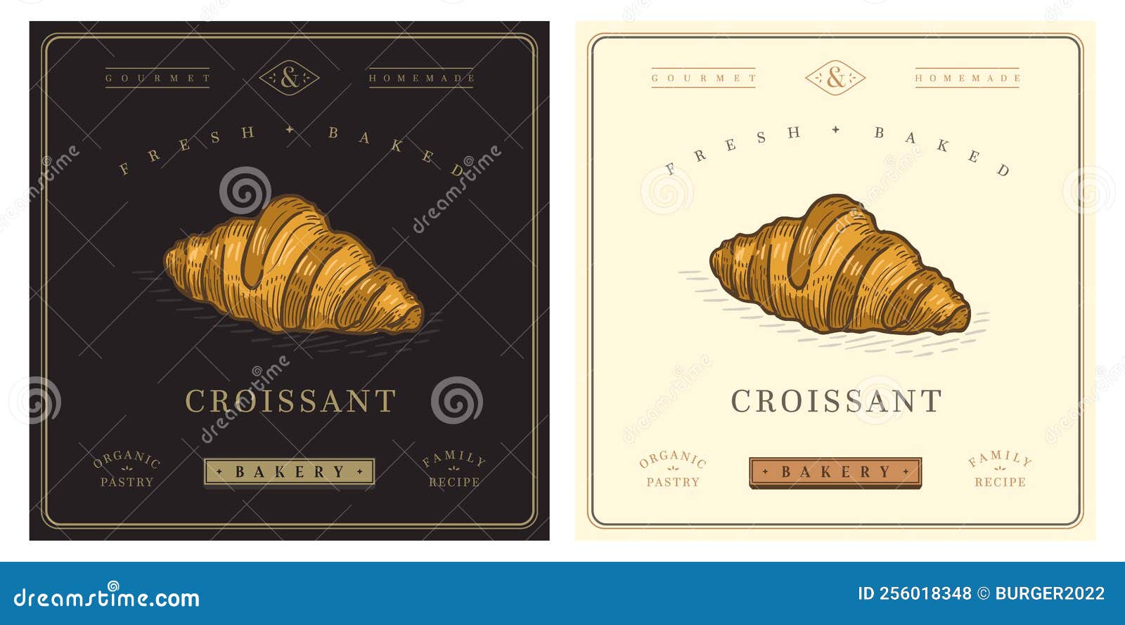 Beautiful Croissant Bakery Logo Illustration Stock Vector ...