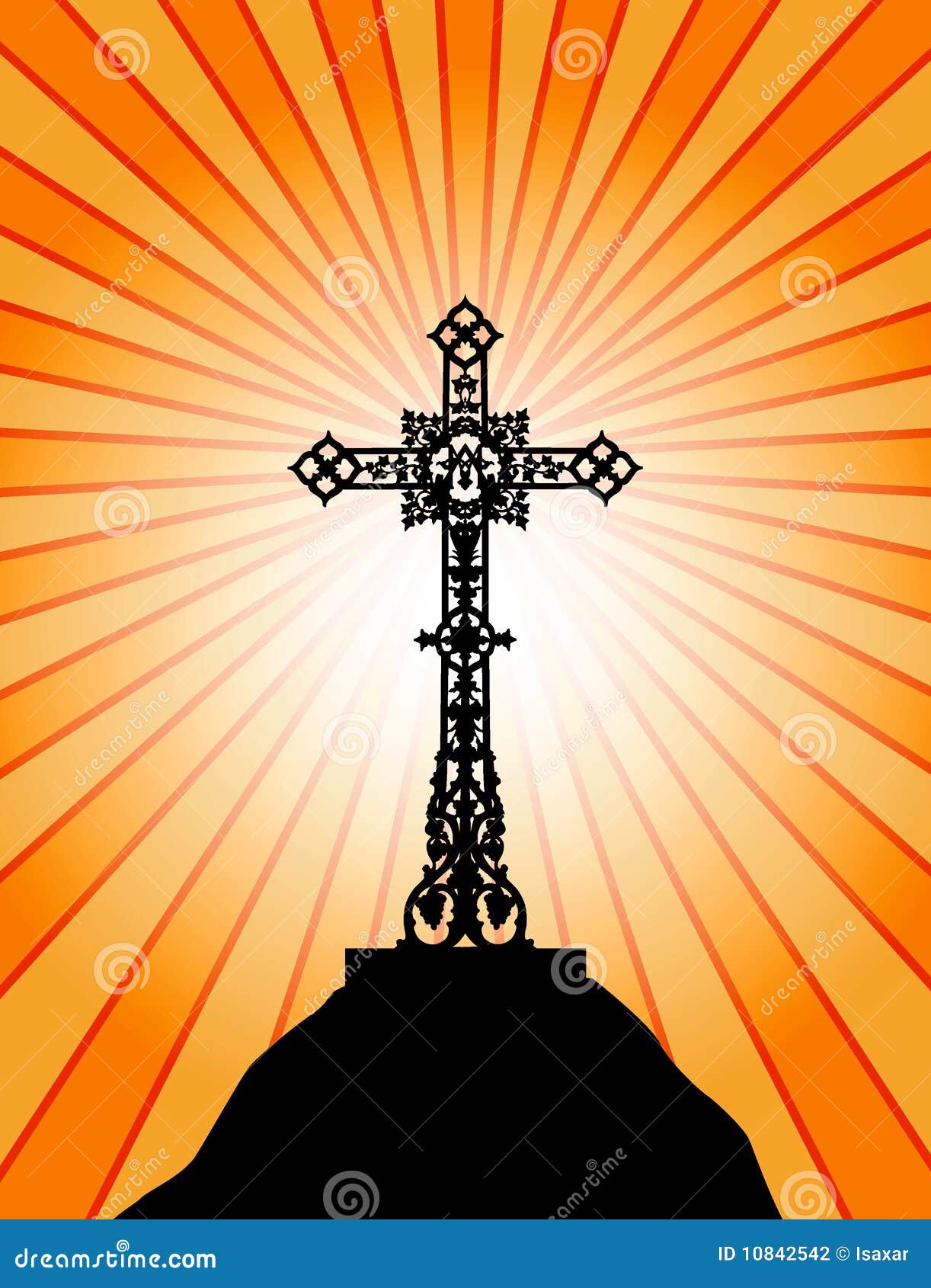 Beautiful Cross at the Sunset Stock Vector - Illustration of religion ...