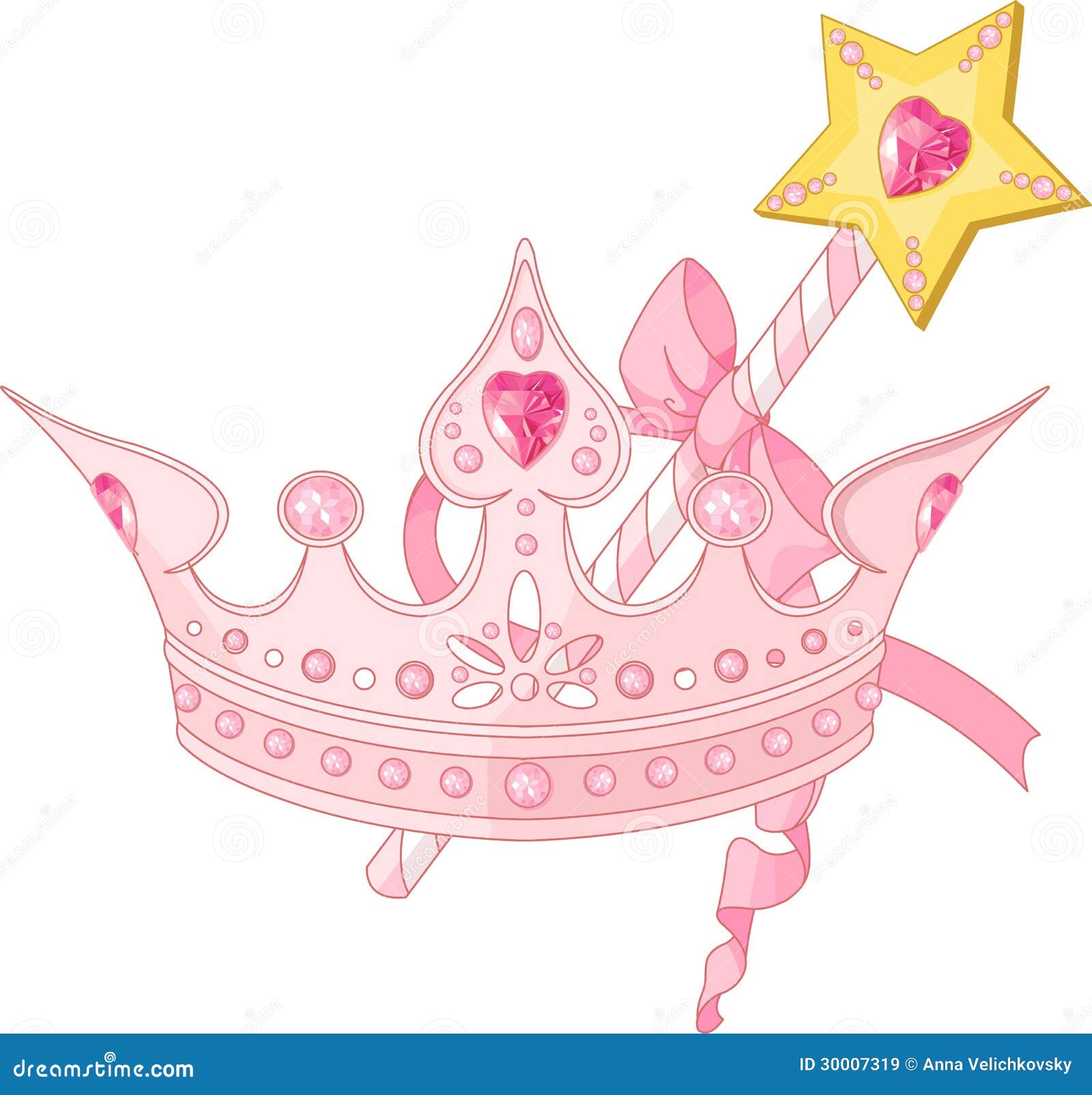 Princess Crown and Magic Wand Stock Vector - Illustration of tale ...