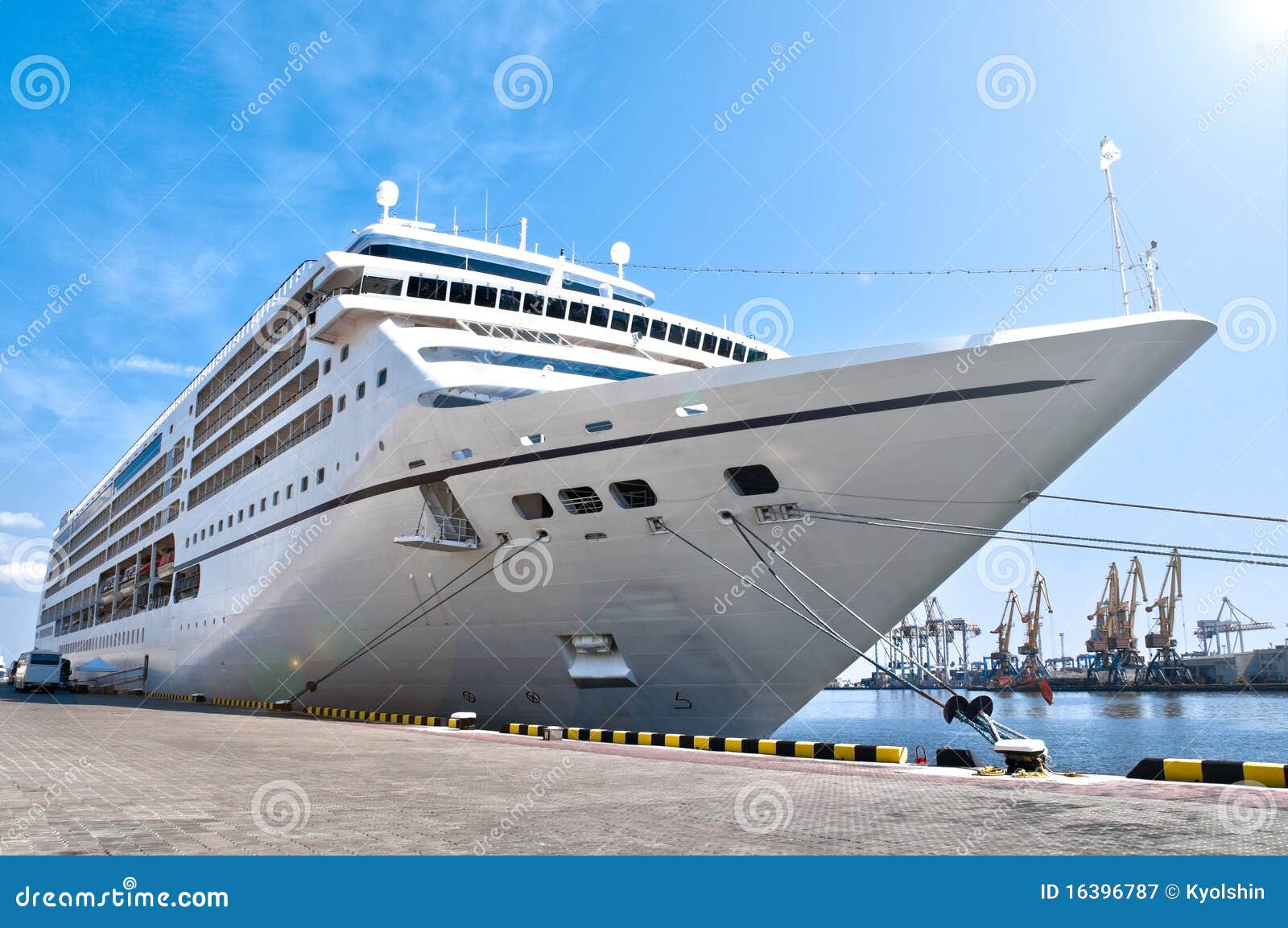Beautiful Cruise Ship in Harbor Stock Image - Image of relax, huge ...