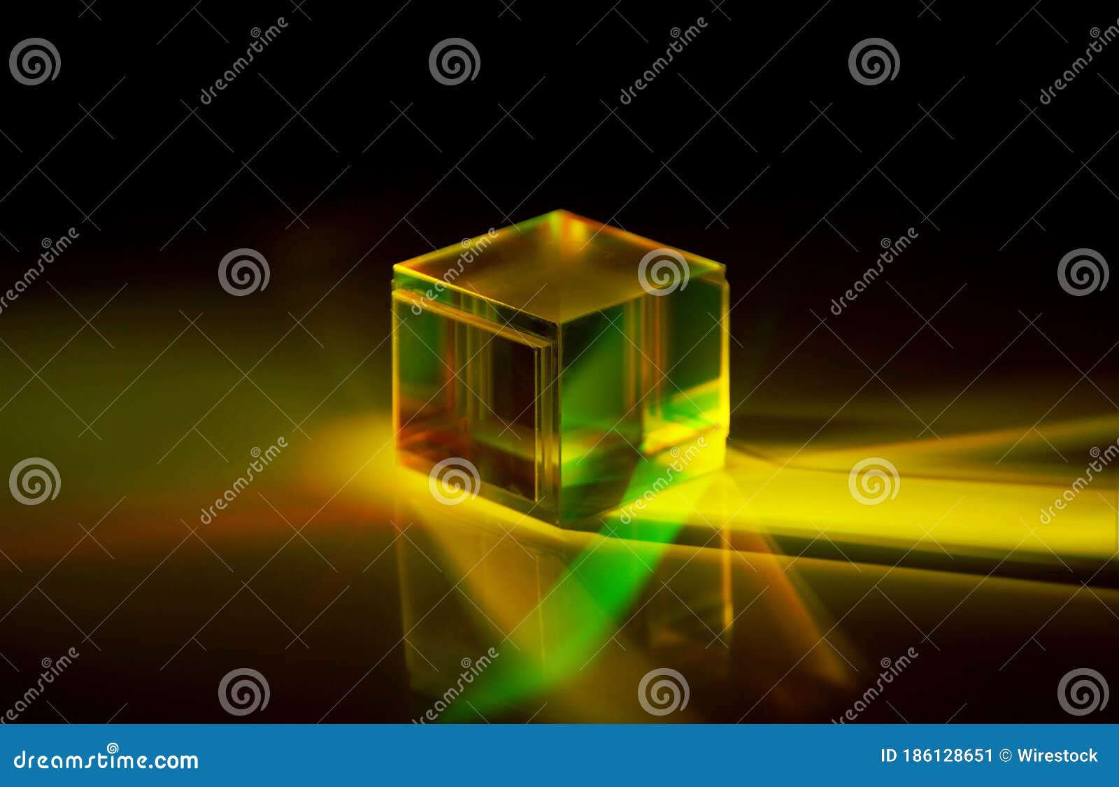 Beautiful Cube Prism Reflection The Magnificent Colors Of Light On A ...