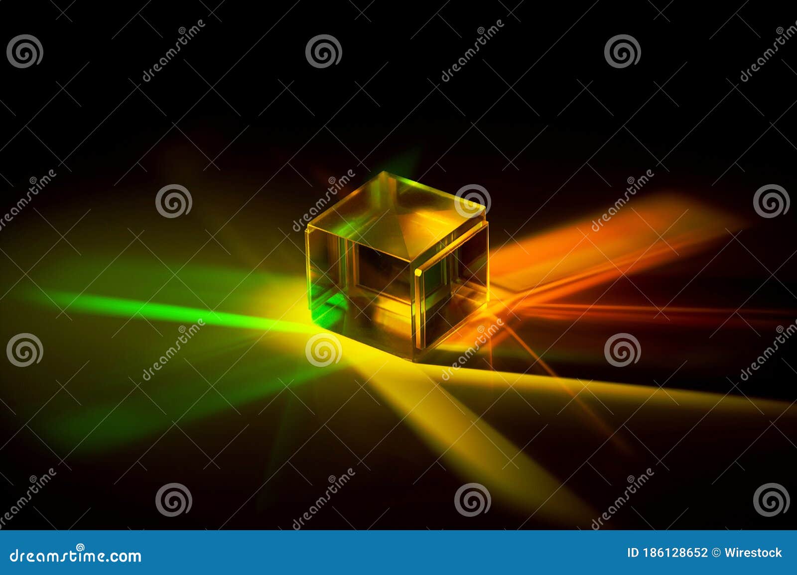 Beautiful Cube Prism Reflection the Magnificent Colors of Light on a ...