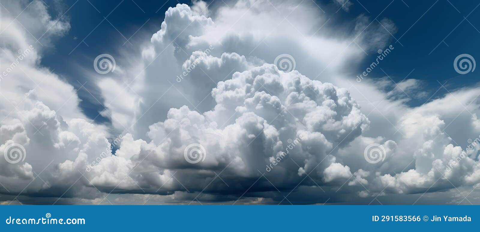 Beautiful Cumulus Clouds in the Blue Sky. 3d Rendering Stock ...