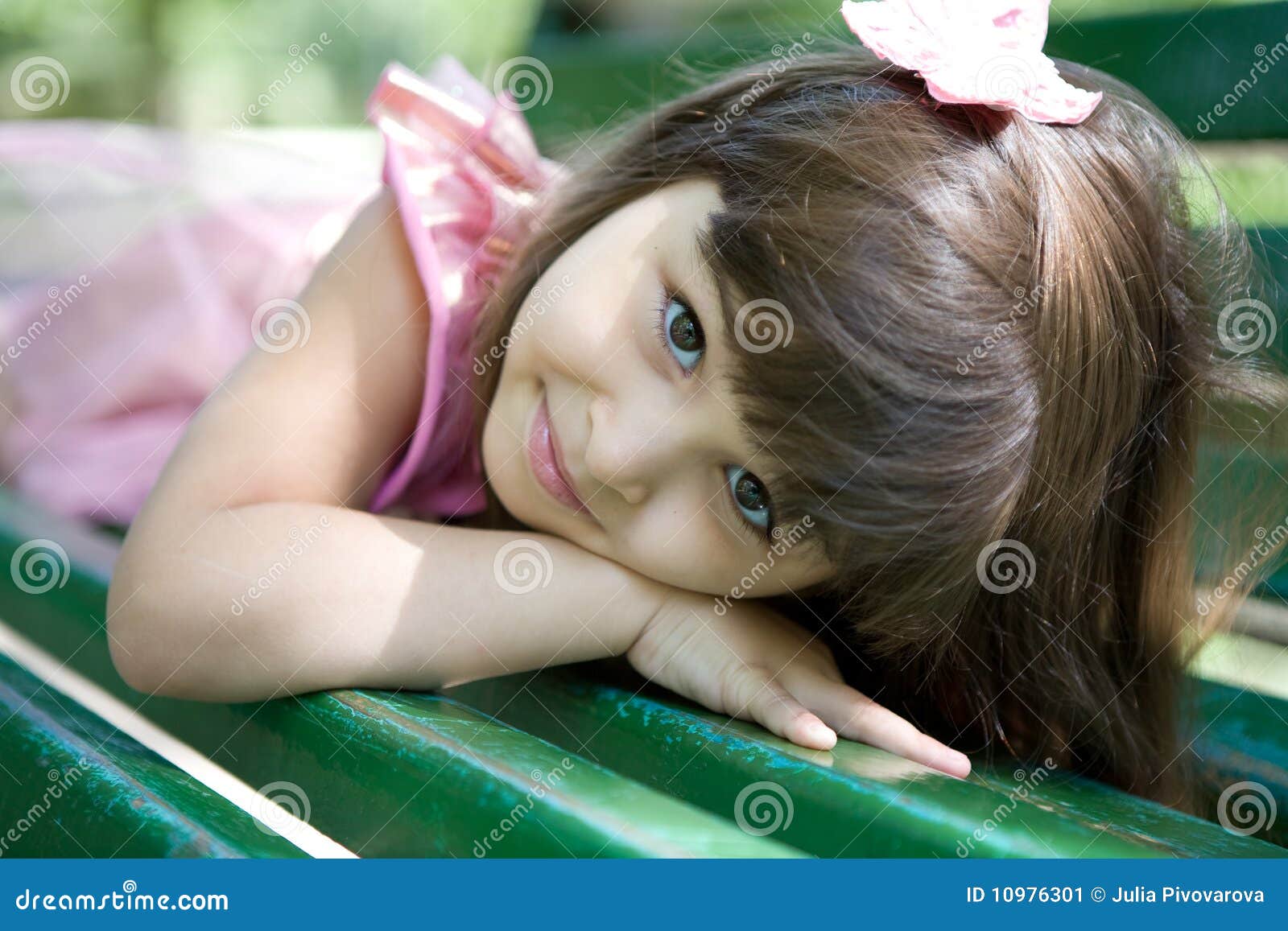 Beautiful Curious Girl in a Park Stock Image - Image of female, field ...