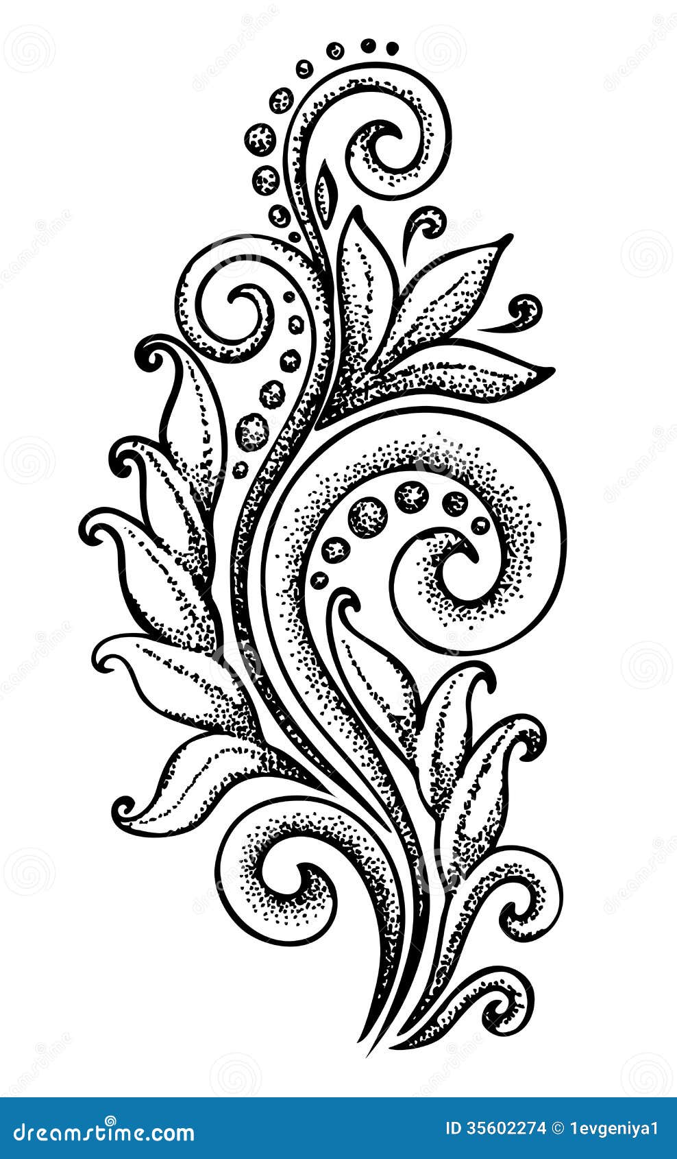 Beautiful Curls Drawn by Hand in Graphic Style Poi Stock Vector ...