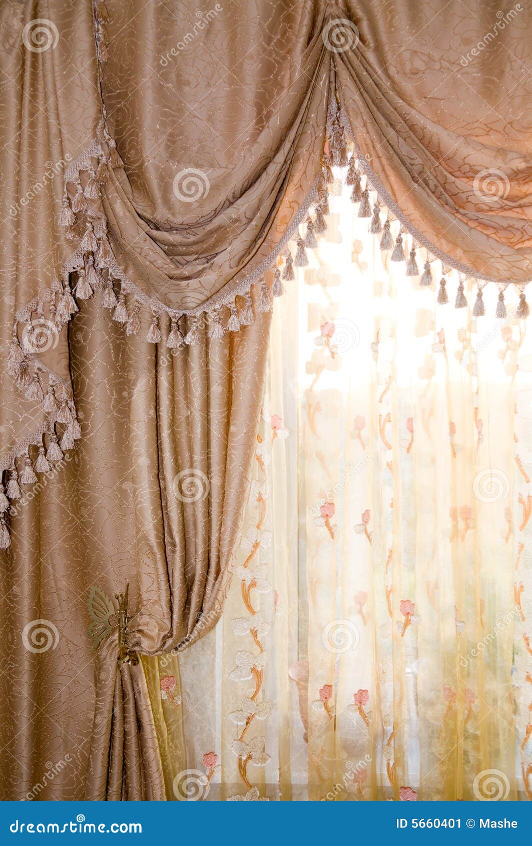 Beautiful curtain stock image. Image of cloth, bronze - 5660401