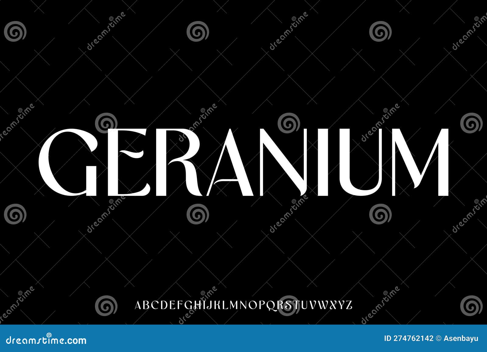 Beautiful Curved Style Display Font Vector Illustration Stock Vector ...