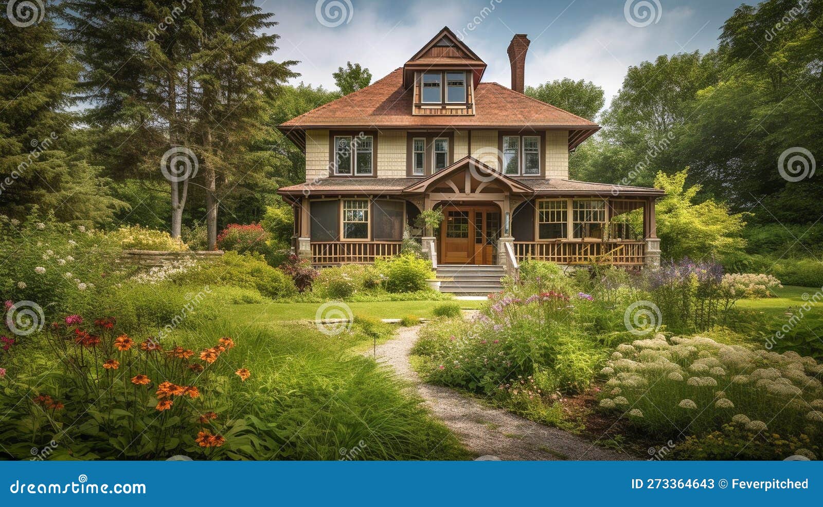 Beautiful Custom Country House with Lush Landscaping - Generative AI ... Beautiful Custom Country House with Lush Landscaping - Generative AI ...