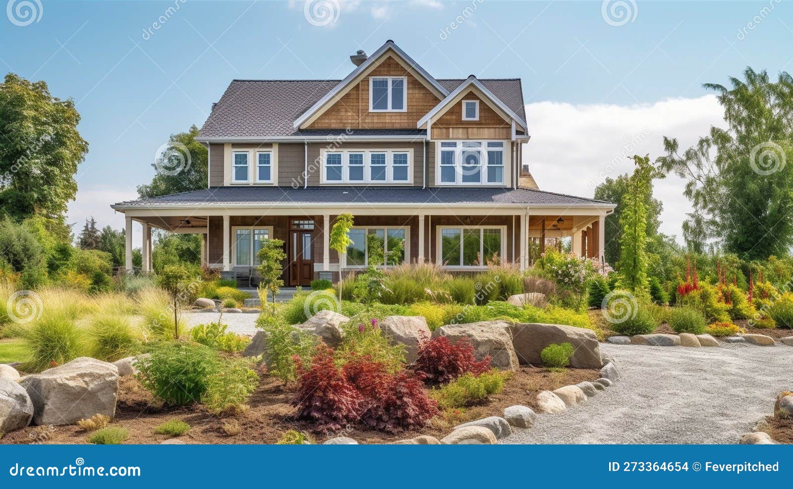 Beautiful Custom Country House with Lush Landscaping - Generative AI ... Beautiful Custom Country House with Lush Landscaping - Generative AI ...