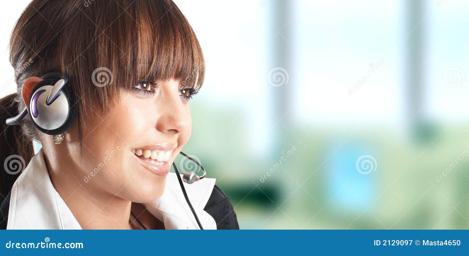 Beautiful Customer Representat Stock Image - Image of center ...