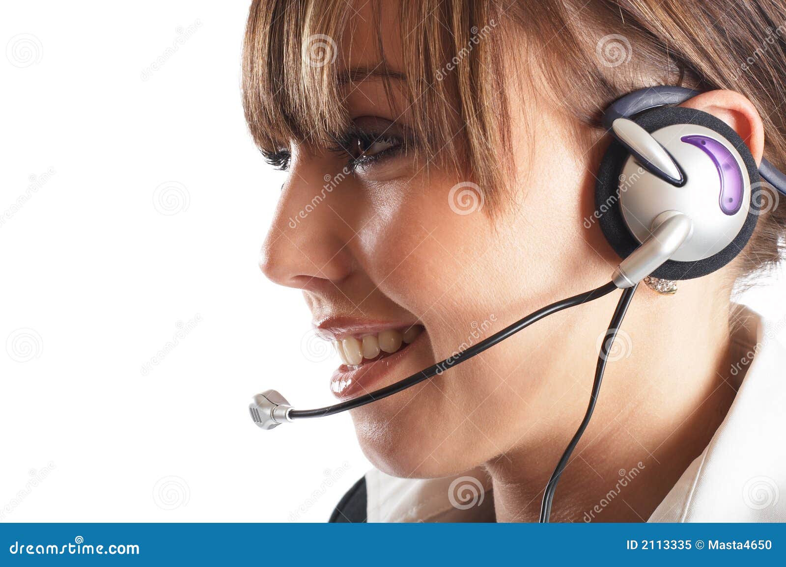 Beautiful Customer Representative Stock Image - Image of microphone ...