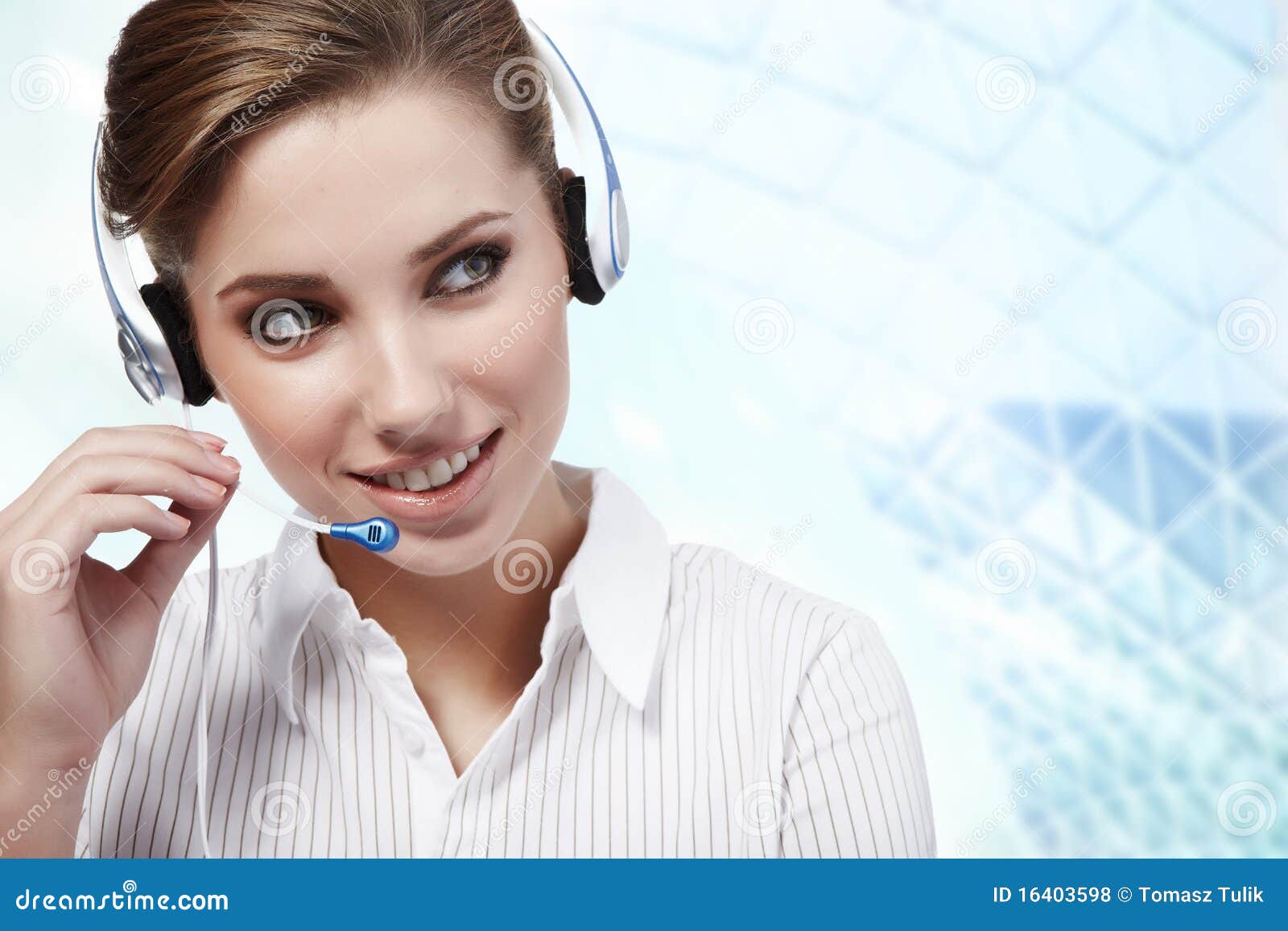 Beautiful Customer Representative Girl Stock Photo - Image of hotlink ...