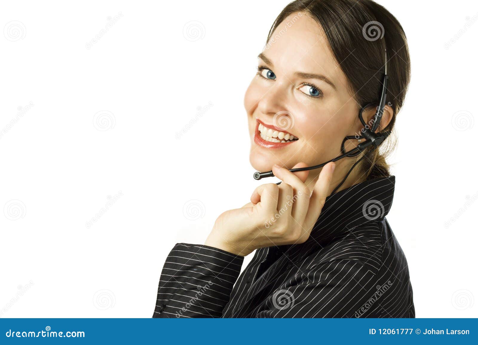 Beautiful Customer Service Agent Smiling. Stock Image - Image of ...