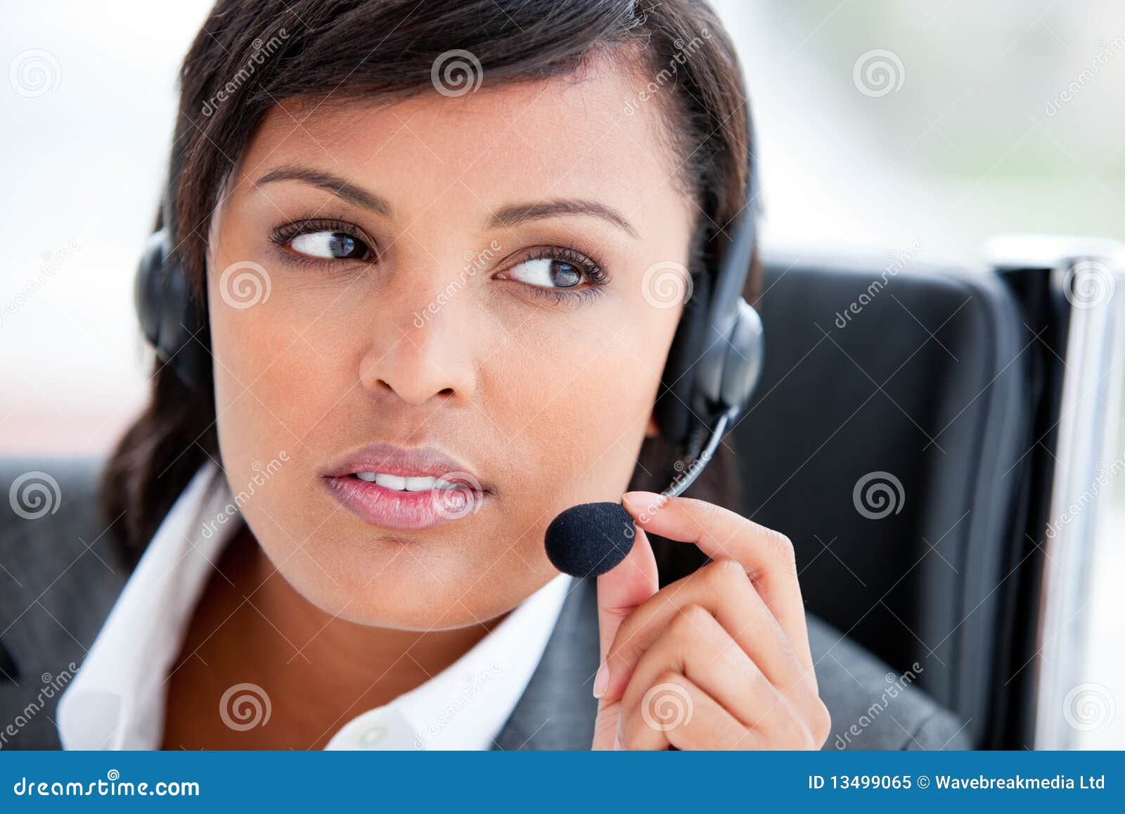 Beautiful Customer Service Agent at Work Stock Image - Image of collar ...
