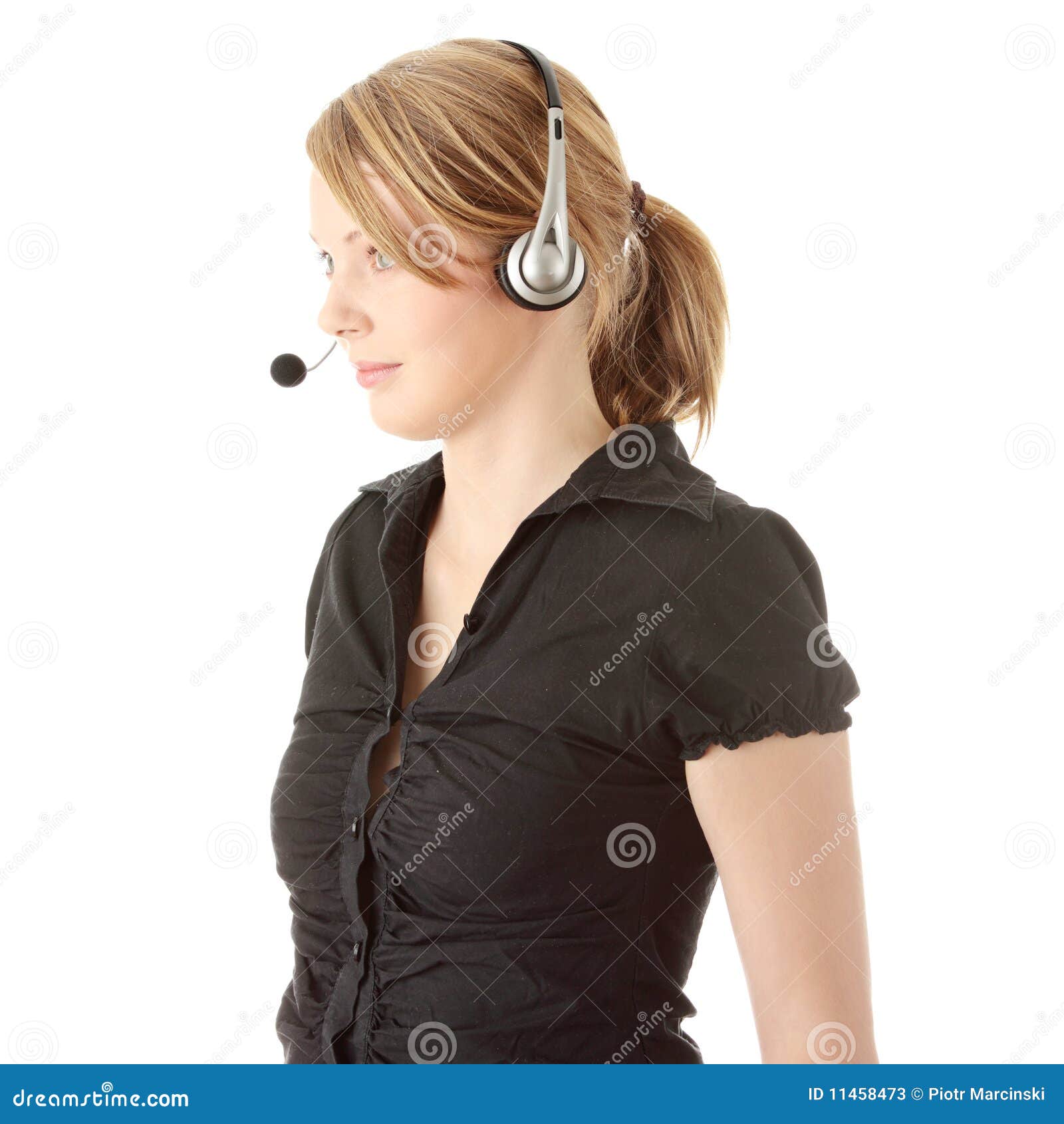 Beautiful Customer Service Operator Stock Image - Image of friendly ...