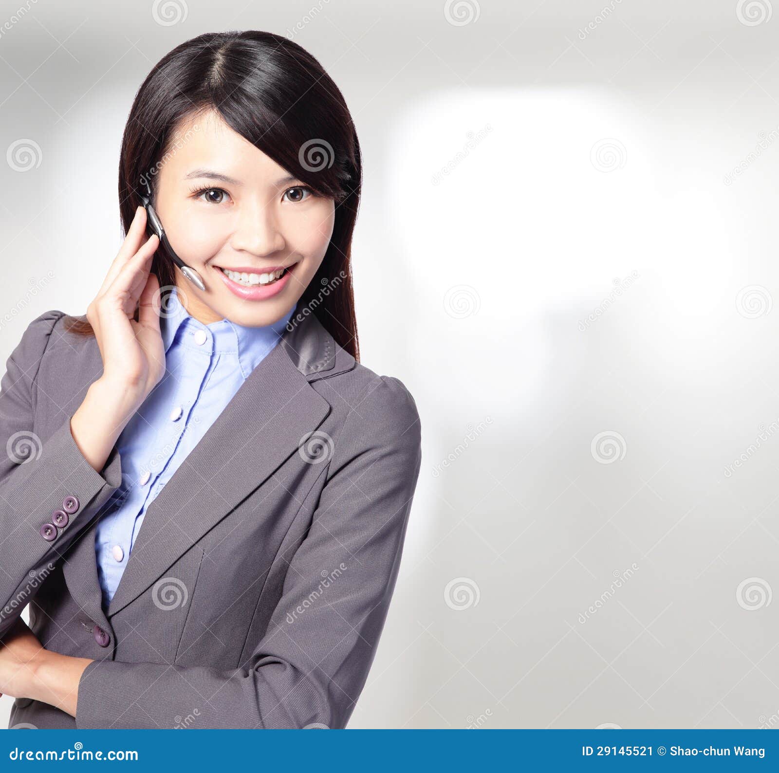 Beautiful Customer Service Operator Woman with Headset Stock Image ...