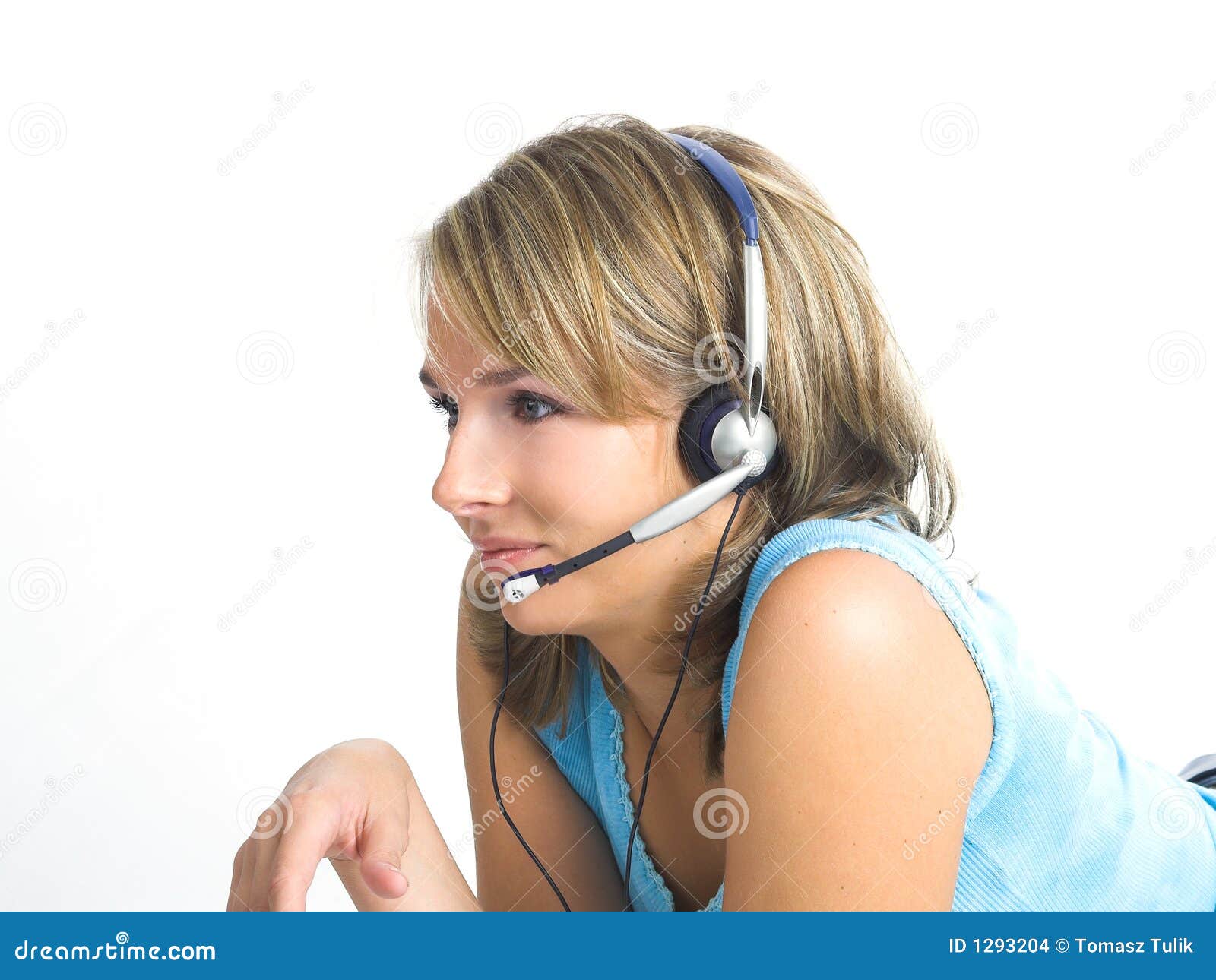 Beautiful Customer Support Girl Stock Photo - Image of contact ...