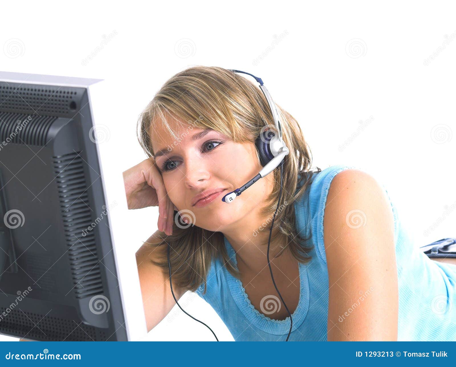 Beautiful Customer Support Girl Stock Image - Image of help, girl: 1293213