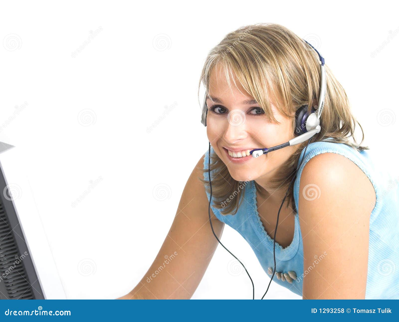 Beautiful Customer Support Girl Stock Photo - Image of help, headset ...