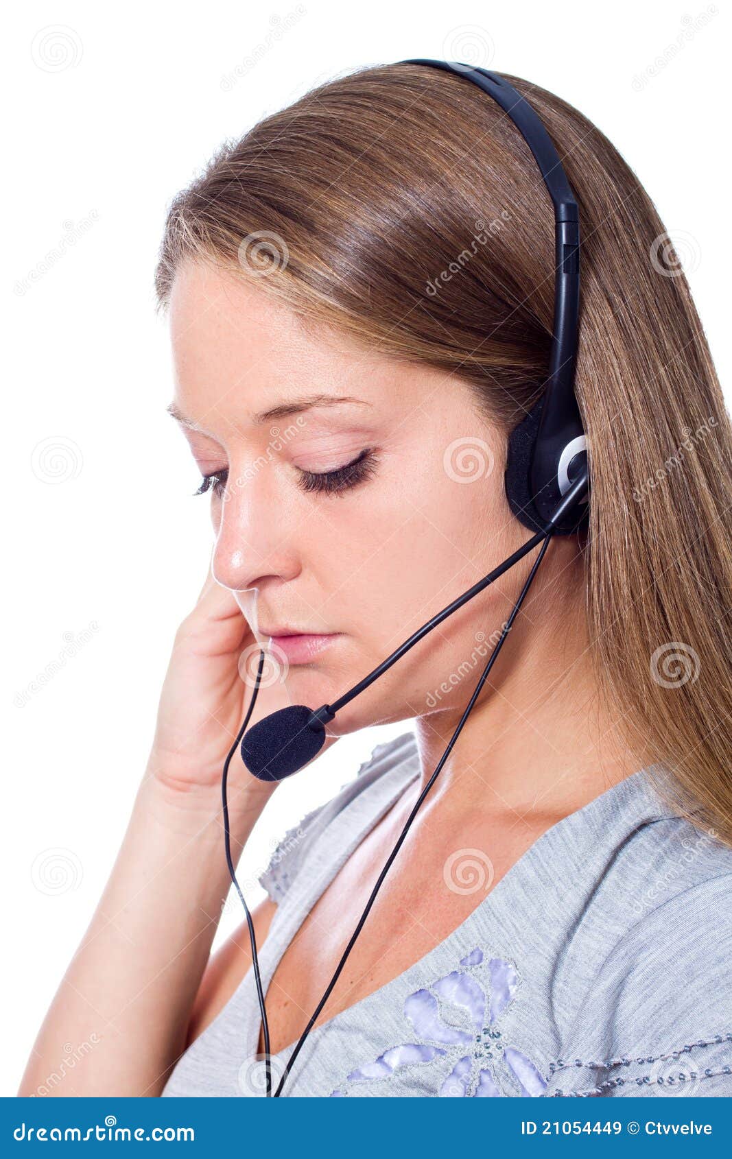 Beautiful Customer Support Girl Stock Image - Image of friendly ...