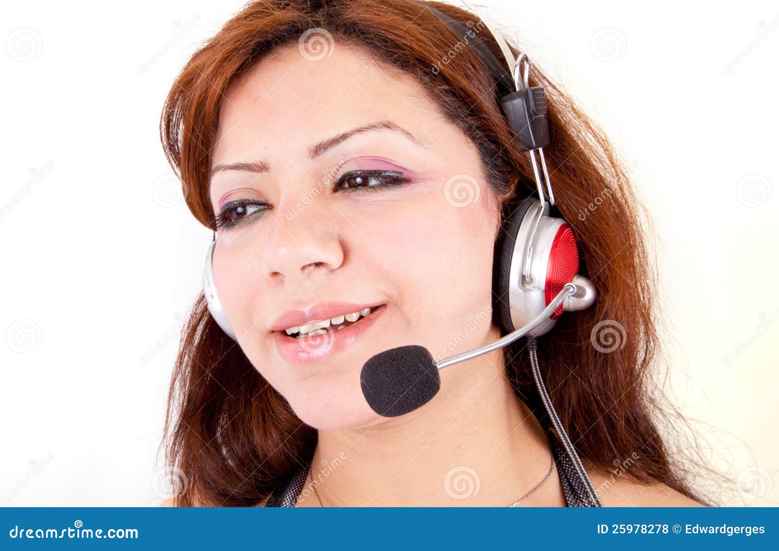 Beautiful Customer Support Girl Stock Photo - Image of attention ...