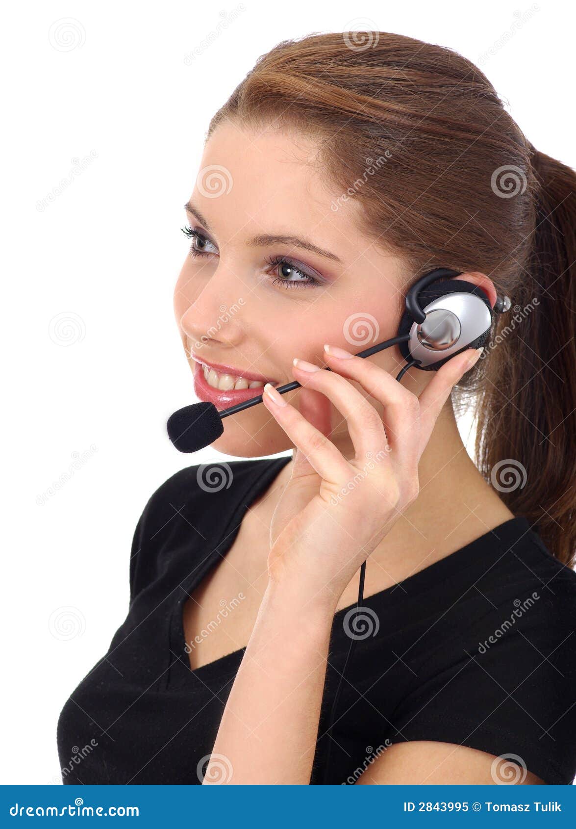 Beautiful Customer Support Girl Stock Image - Image of communication ...