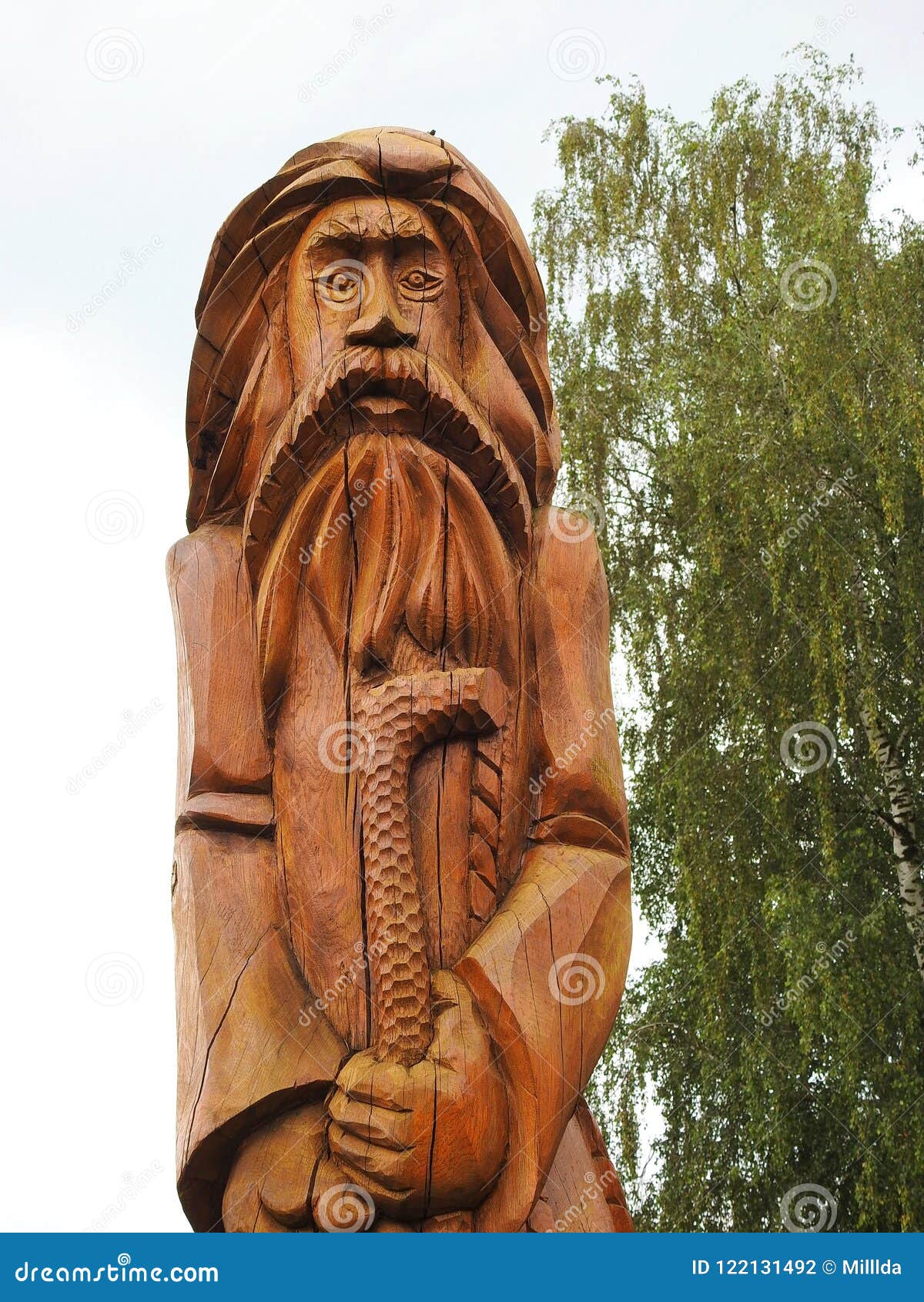 Beautiful Cut Old Man Sculpture in Park, Lithuania Editorial ...