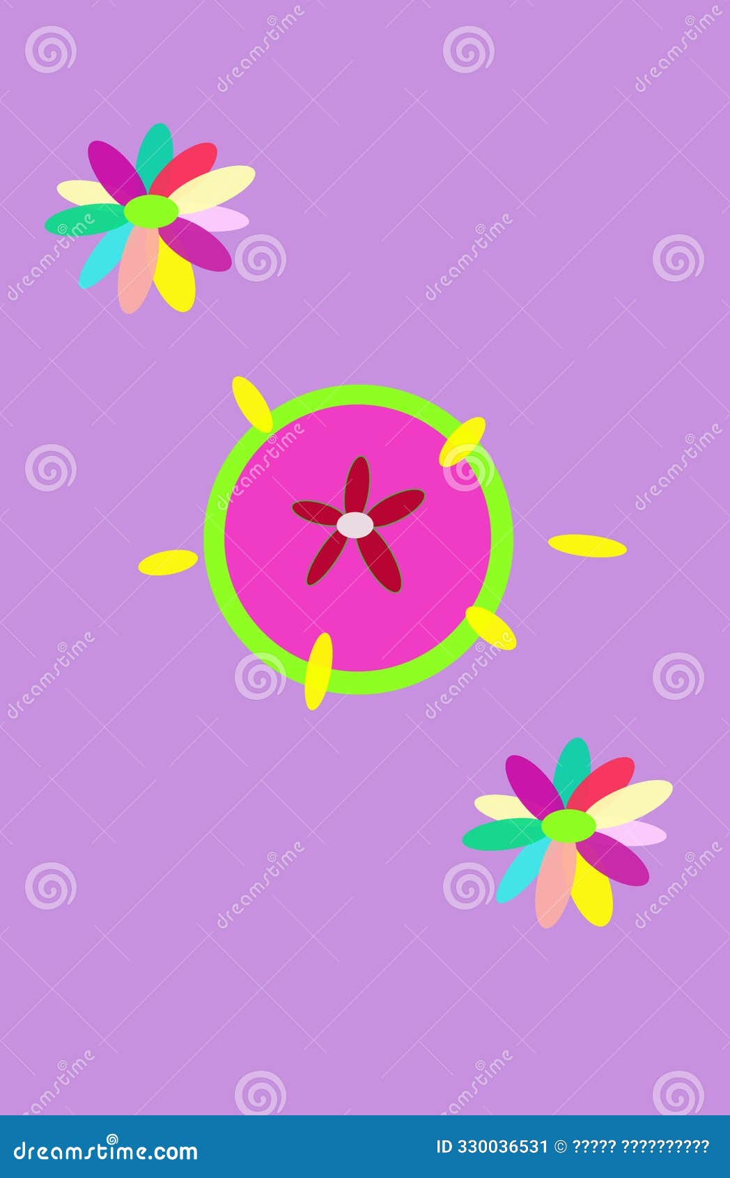 Beautiful Cute Abstract Drawing in Bright Colors with Cute Figures ...