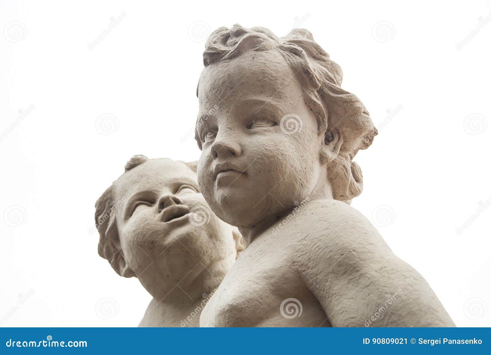 Beautiful Cute Faces of Two Angels Child Statue Stock Image - Image of ...