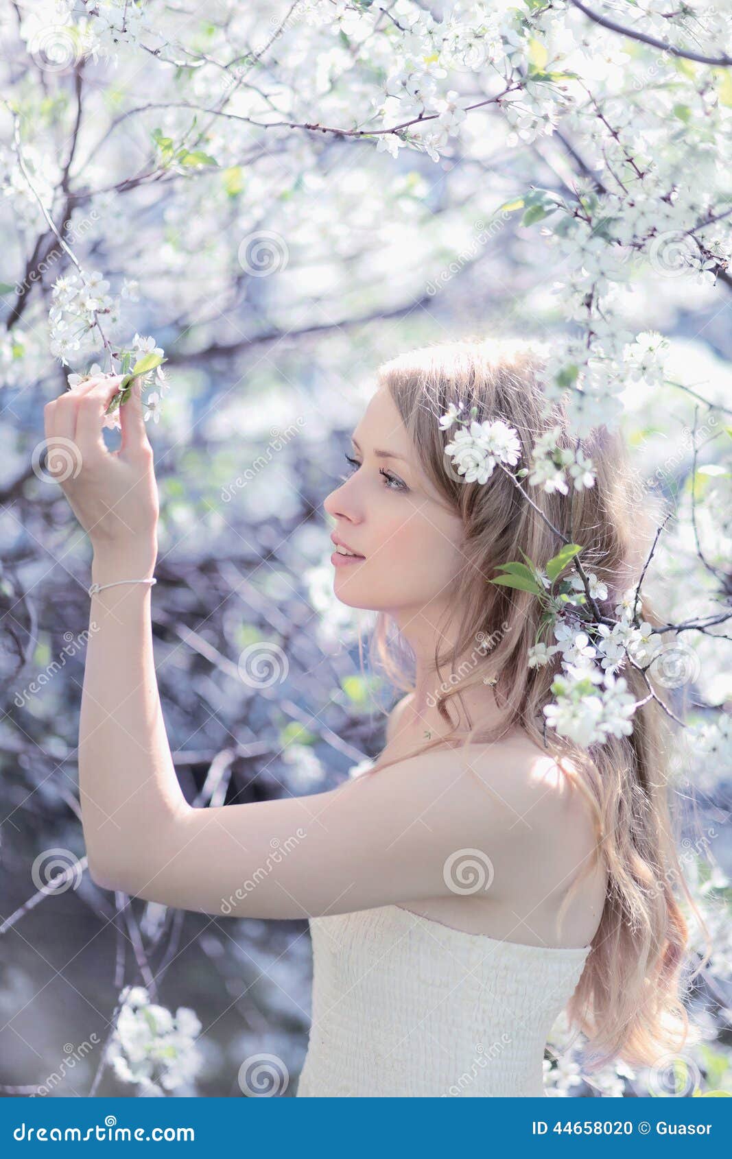 Beautiful Cute Girl. Spring Day Stock Photo - Image of adorable, face ...