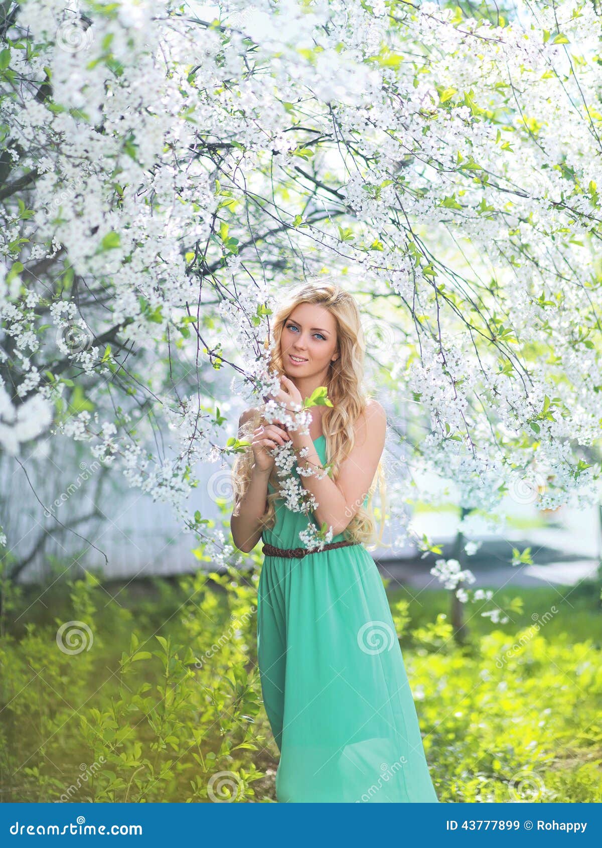 Beautiful Cute Girl in a Spring Day Stock Image - Image of hair, bloom ...