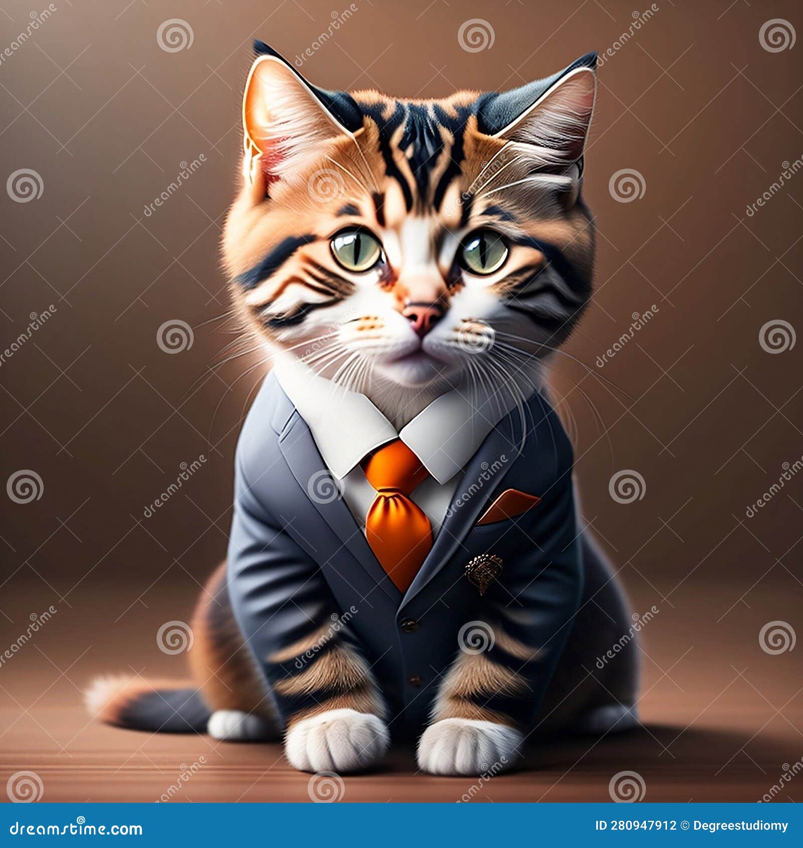 Beautiful Cute Kitten in a Suit. Cat in Suit. Pets Generative AI. AI ...