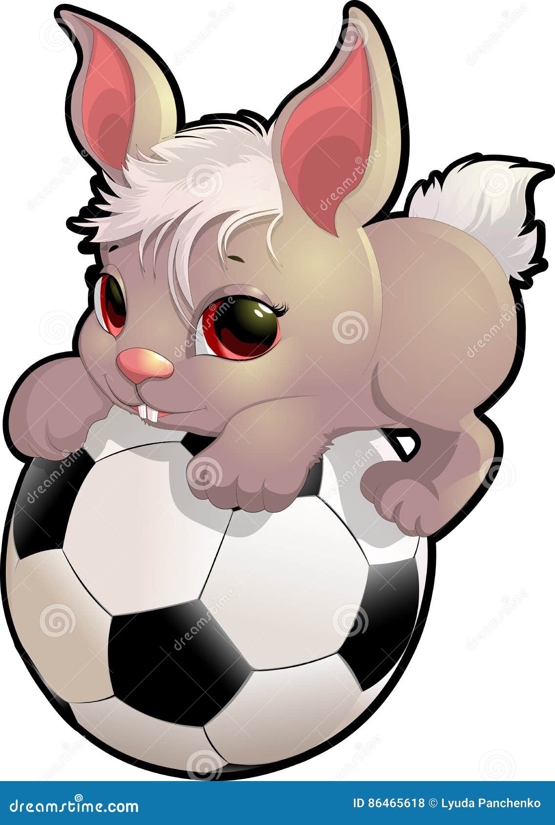 Beautiful cute rabbit stock vector. Illustration of soccer - 86465618