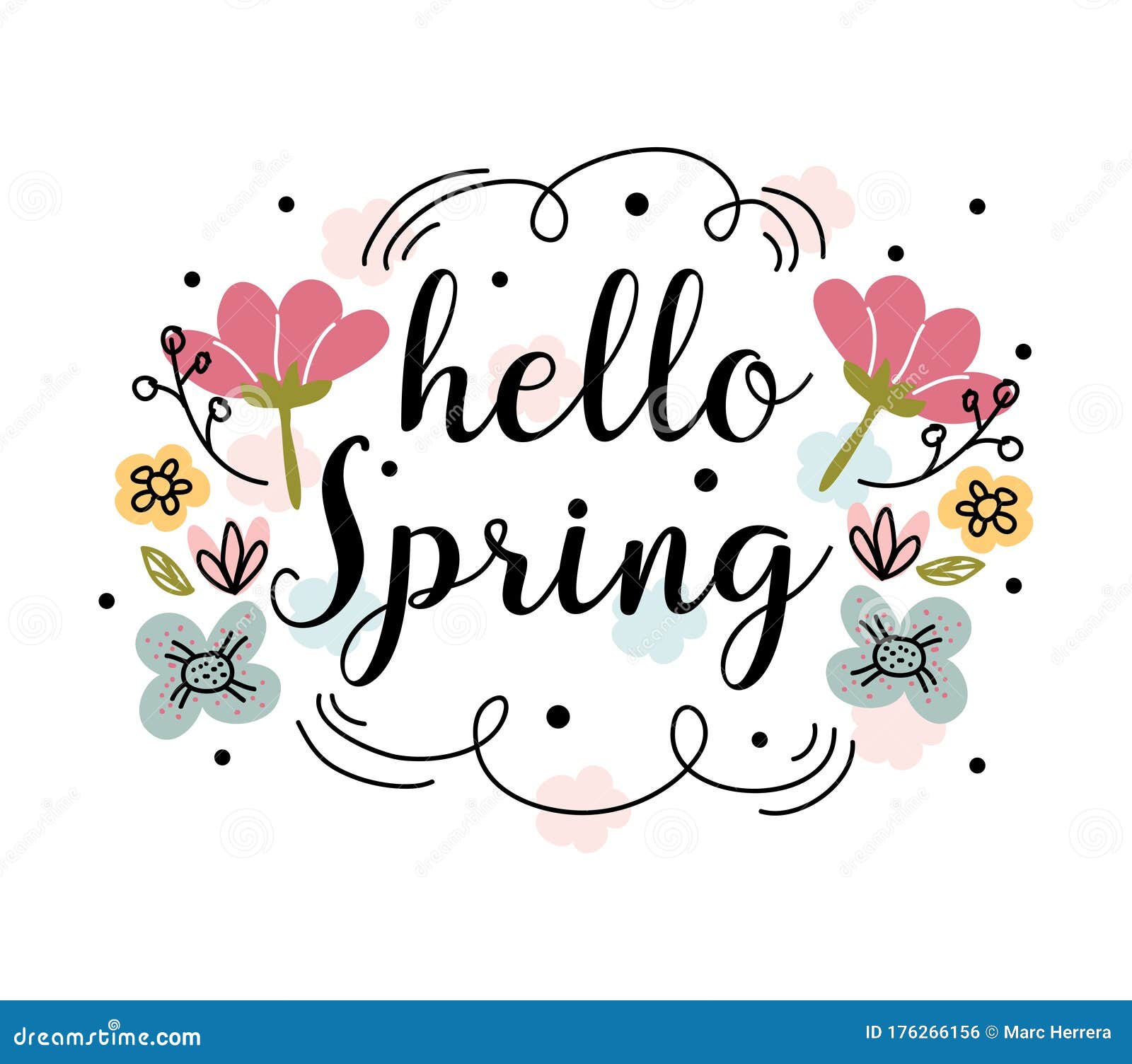 Beautiful and Cute Spring Emblem Stock Vector - Illustration of logo ...